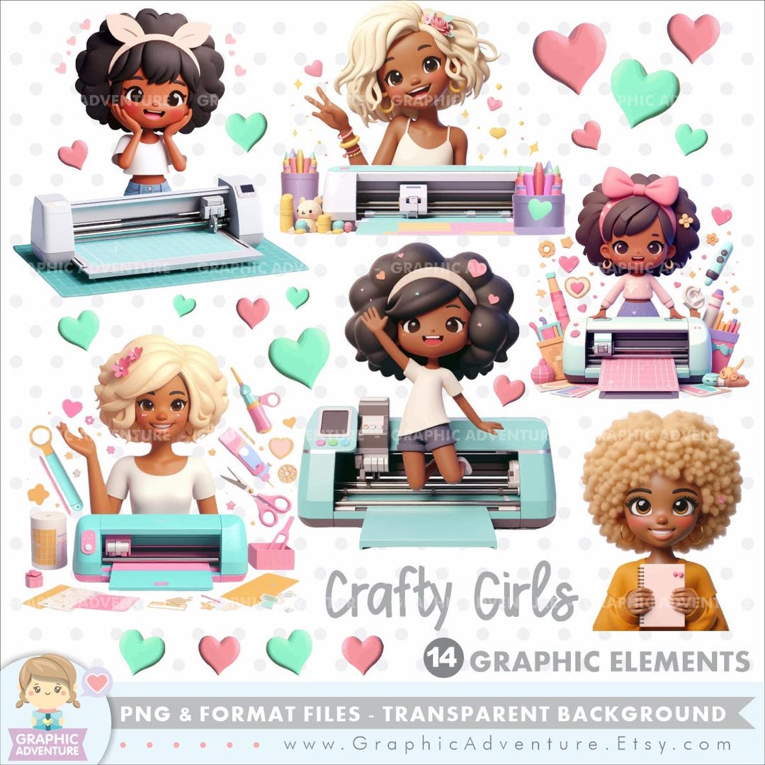 Crafty Girls, Clipart, Crafty Day, Teacher Clipart, Education Clipart ...