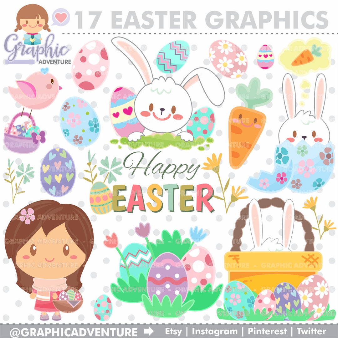 Easter Clipart Easter Graphics Clip Art COMMERCIAL USE - Etsy