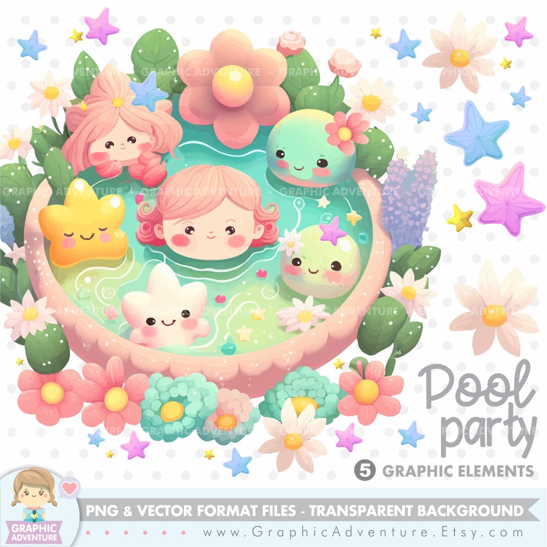 Summer Clipart Vector, Summer Graphics, Summer Clip Art, Pool Party ...