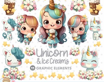 Cute Unicorn Clipart Kawaii Clipart Unicorn PNG Magical - Etsy