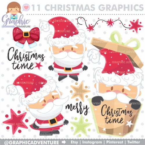 Santa Claus Clipart Christmas Clipart COMMERCIAL USE Noel - Etsy