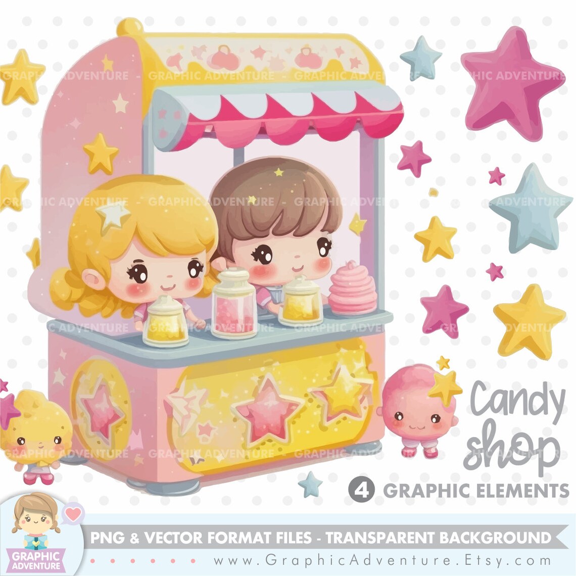 Candy Shop Clipart Candy Shop Clipart Vector Candy Shop - Etsy