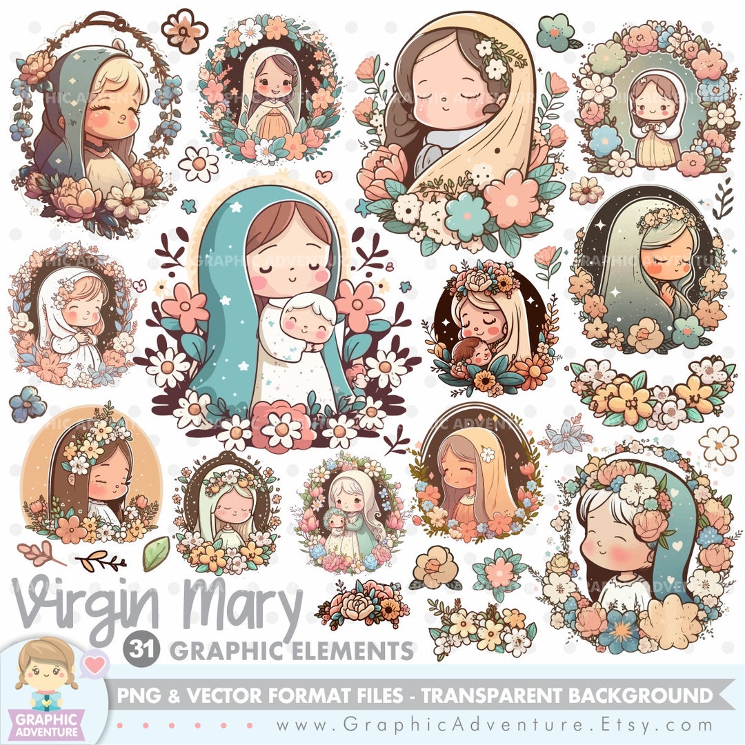 Virgin Mary Clipart, Catholic Clipart, Virgin Mary Graphics, Religious ...