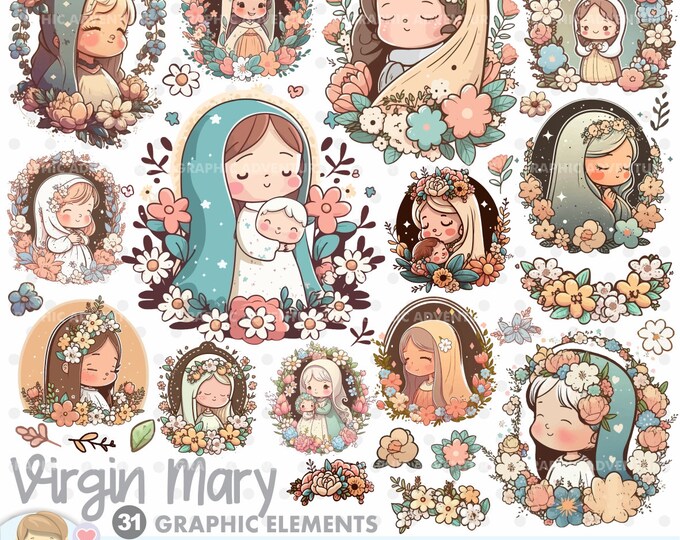 Virgin Mary Clipart, Catholic Clipart, Virgin Mary Graphics, Religious ...