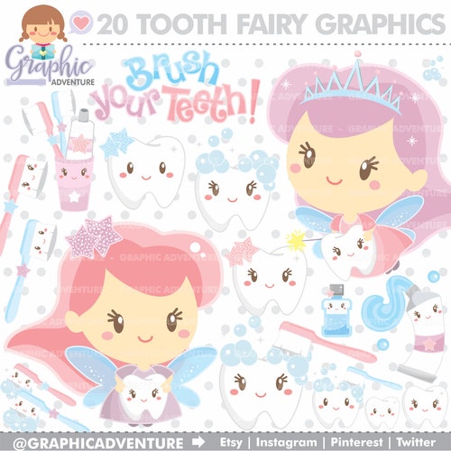Tooth Fairy Clipart Commercial Use Vector Graphics Digital - Etsy
