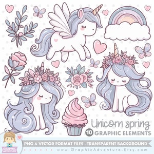 Unicorn Clipart, Unicorn Graphics, Fantasy Clip Art, Rainbow Unicorn ...
