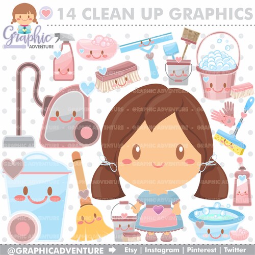 Clean up Clipart Clean up Graphics COMMERCIAL USE Chore - Etsy