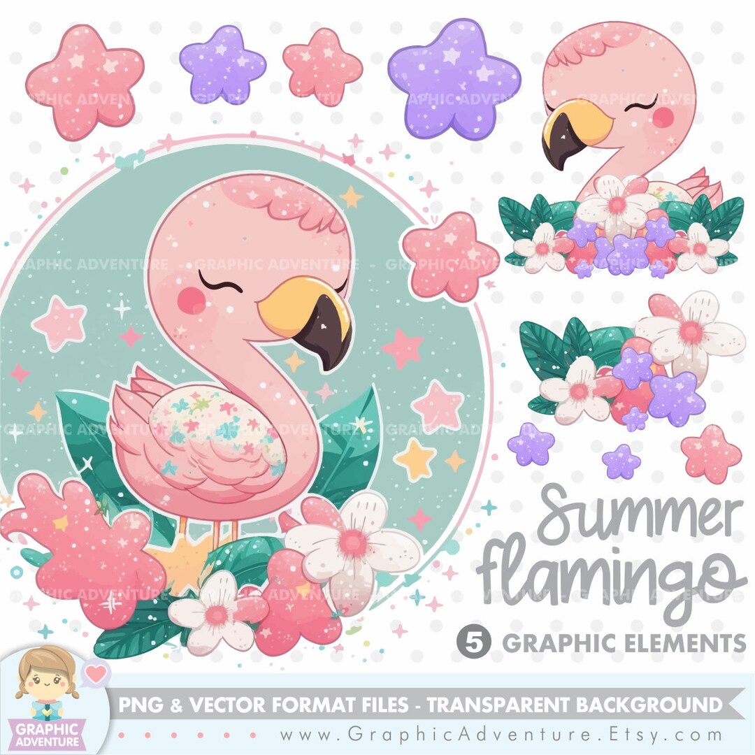 Flamingo Clipart, Summer Clipart, Flamingo Clip Art, Flamingo Party ...