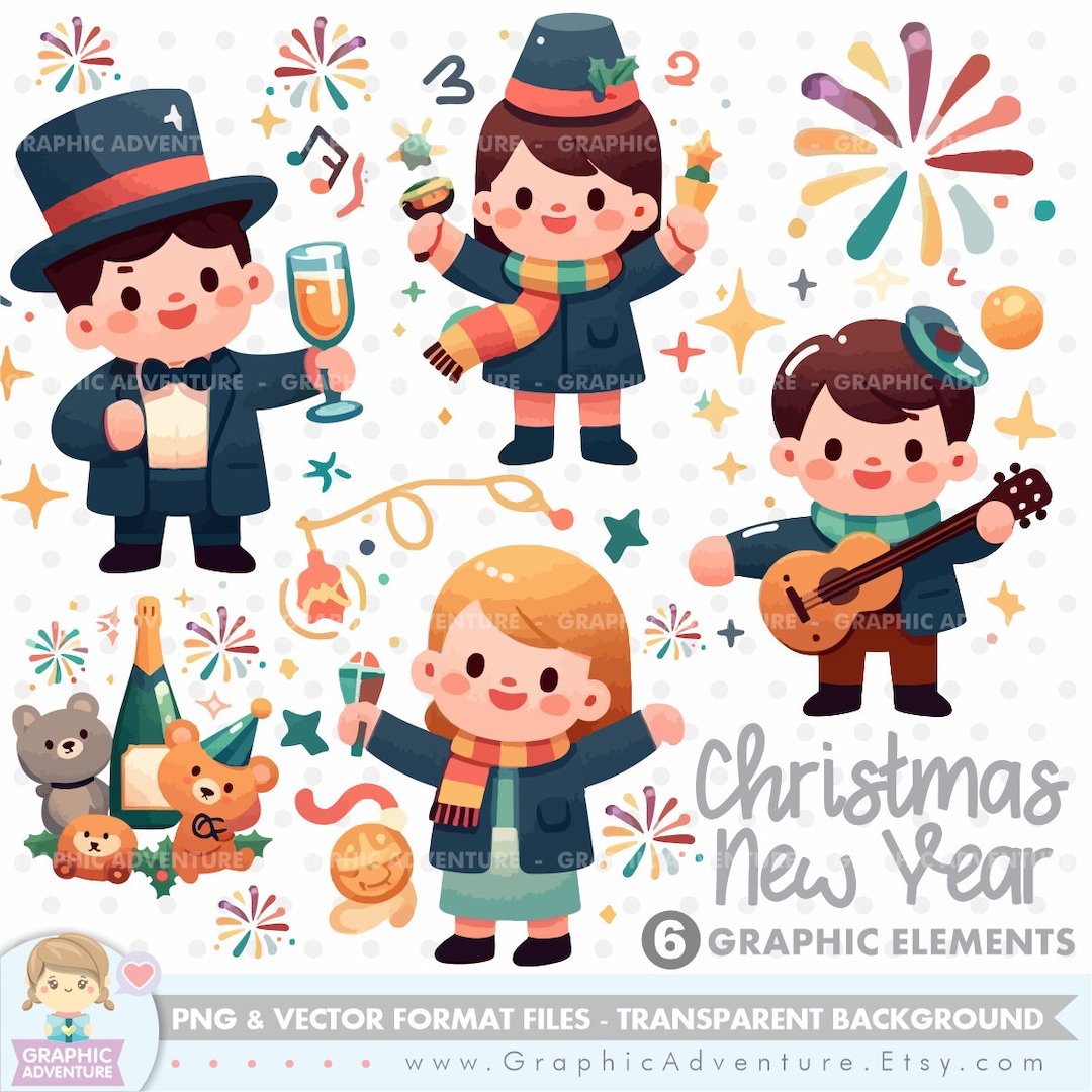 New Year Clipart, Christmas Graphics, Christmas Clipart, Holiday ...