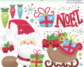 Christmas Clipart Santa Claus Clipart COMMERCIAL USE Noel | Etsy