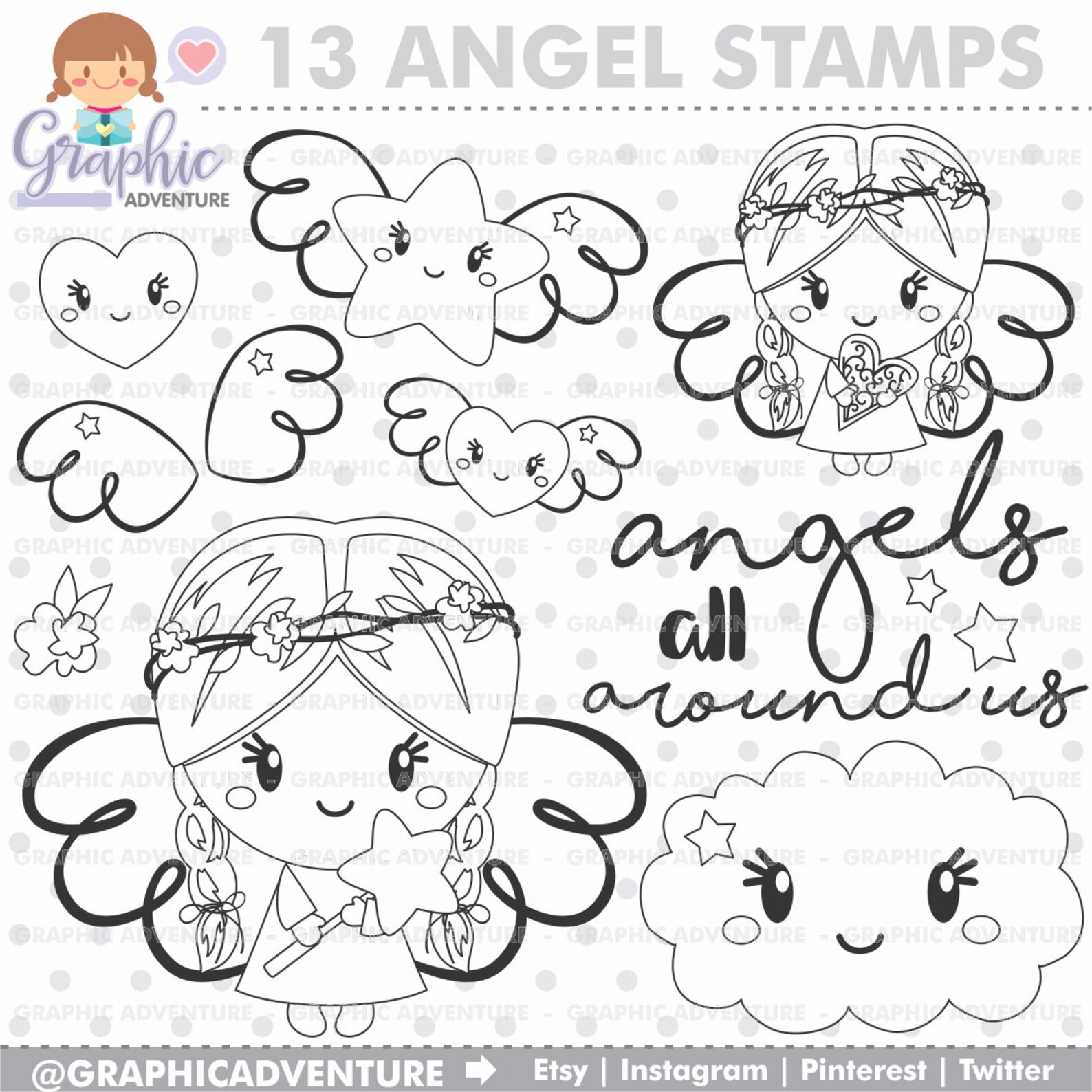Angel Stamps First Communion Stamps Baptism Stamps - Etsy