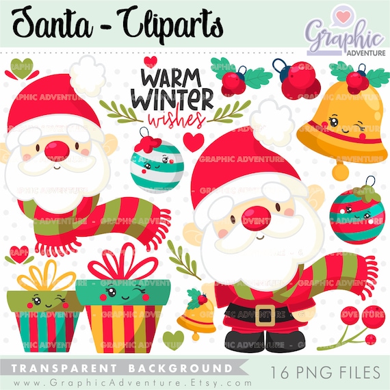 Christmas Clipart Santa Claus Clipart COMMERCIAL USE Noel | Etsy