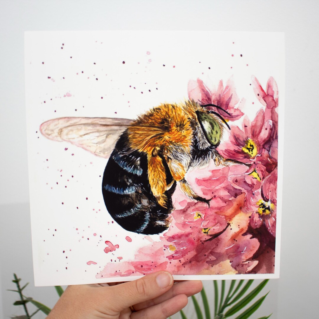 Blue Banded Bee Print. Australian Native Bee,watercolour Print, Bee Art ...