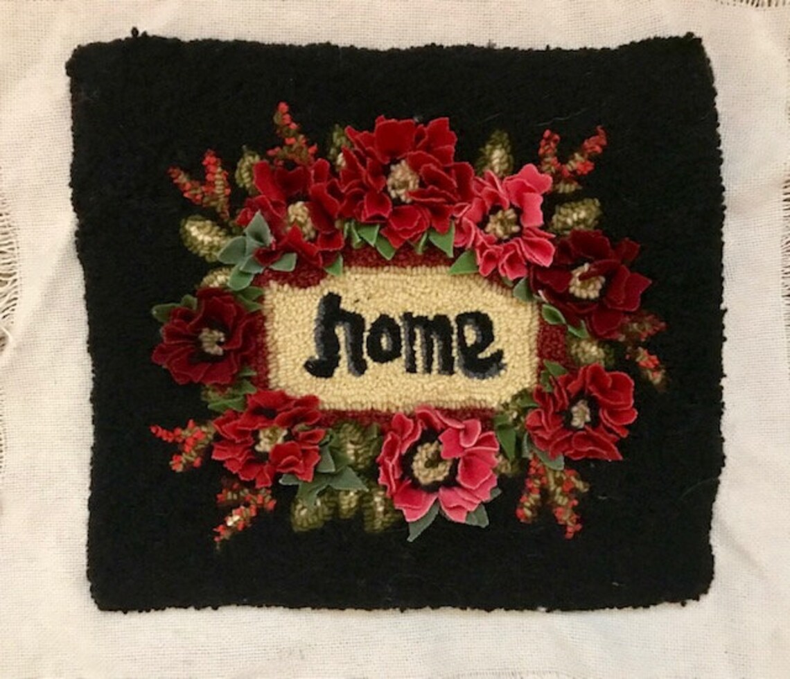 Rug Hooking Pattern blooming Home' PAPER PATTERN - Etsy