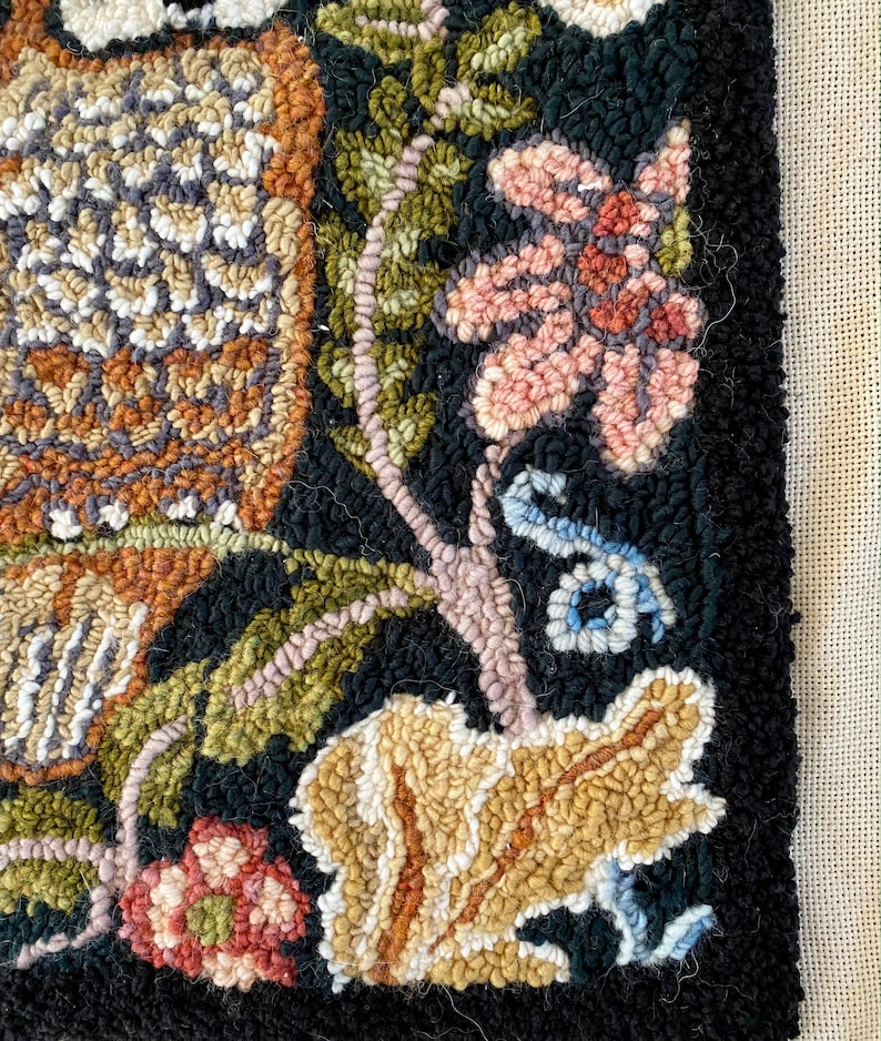 Rug Hooking Pattern, "william Morris Owl': PAPER PATTERN, Gridded ...