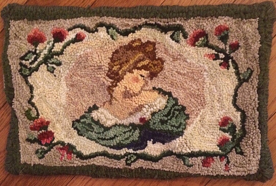Rug Hooking Pattern, ‘shy Victorian Lady’ PAPER PATTERN, Gridded ...
