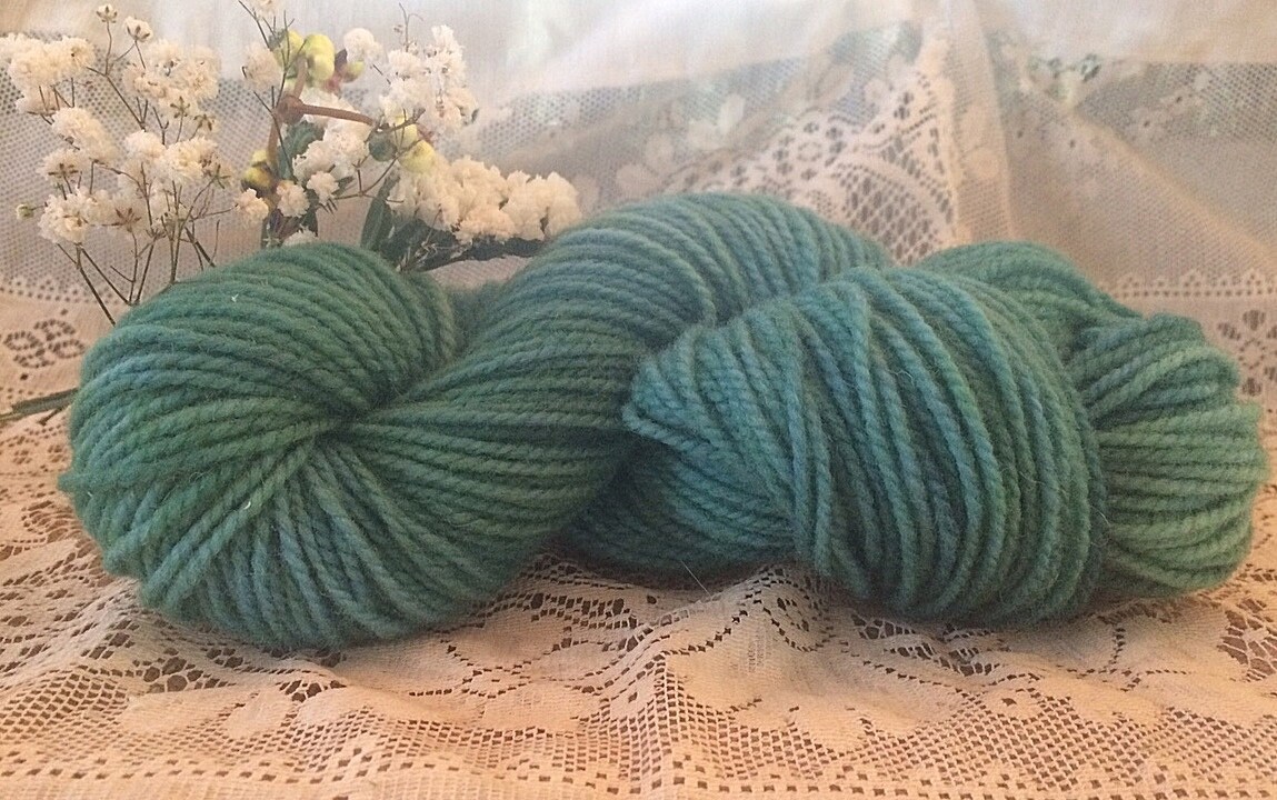 Sea Green: Hand dyed 2 or 3 ply wool yarn. Great for rug hooking ...