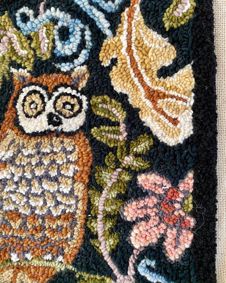 Rug Hooking Pattern, "william Morris Owl': PAPER PATTERN, Gridded ...