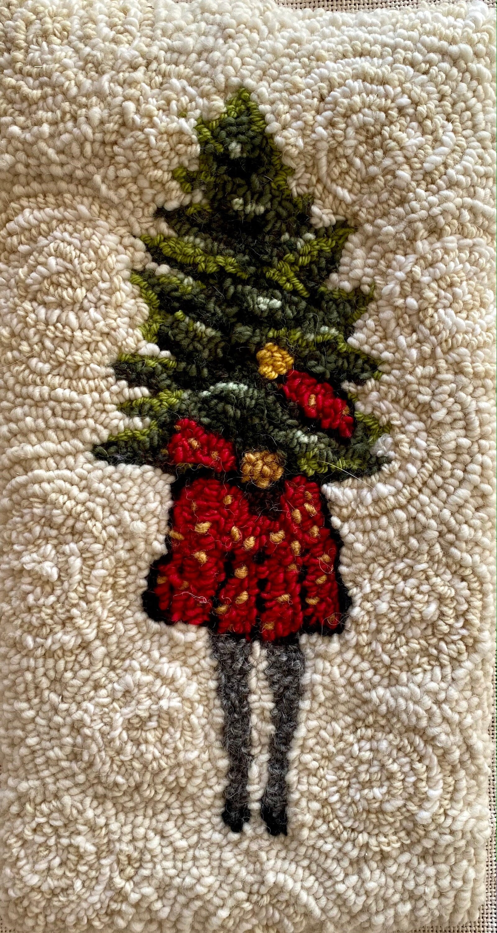 Rug Hooking Pattern, 'A Christmas Girl' PAPER PATTERN, Gridded Tracing ...