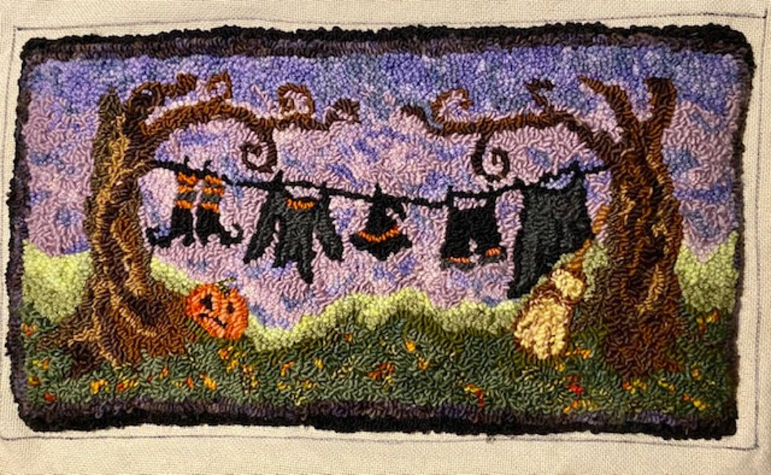Rug Hooking Pattern, the Day After Halloween: Paper, or Tracing Fabric ...