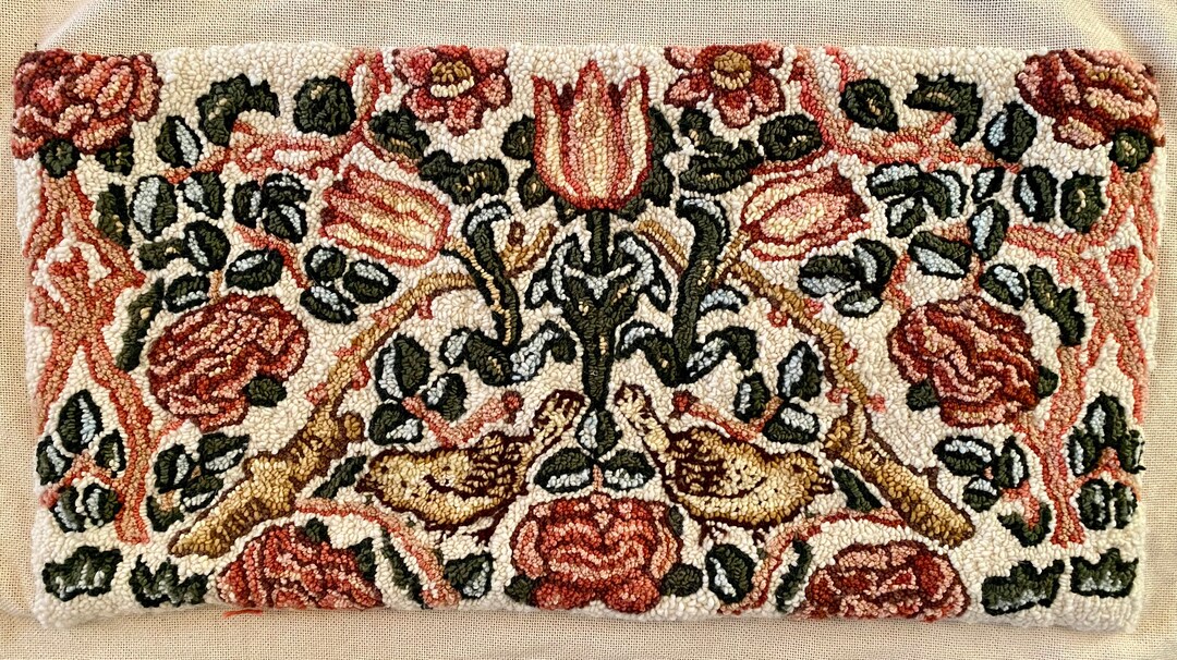 Rug Hooking Pattern, ‘tudor Rose William Morris’ PAPER PATTERN, Red Dot Tracing Fabric Pattern ...