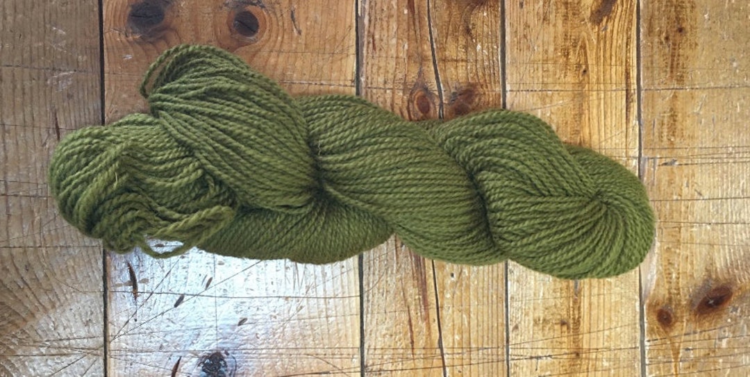 Olive Green Wool Yarn: 2 Ply Wool Yarn. Great for Rug Hooking, Knitting ...