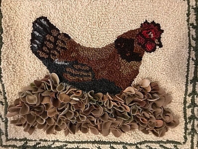 Rug Hooking Pattern 'brooding Hen' PAPER PATTERN - Etsy