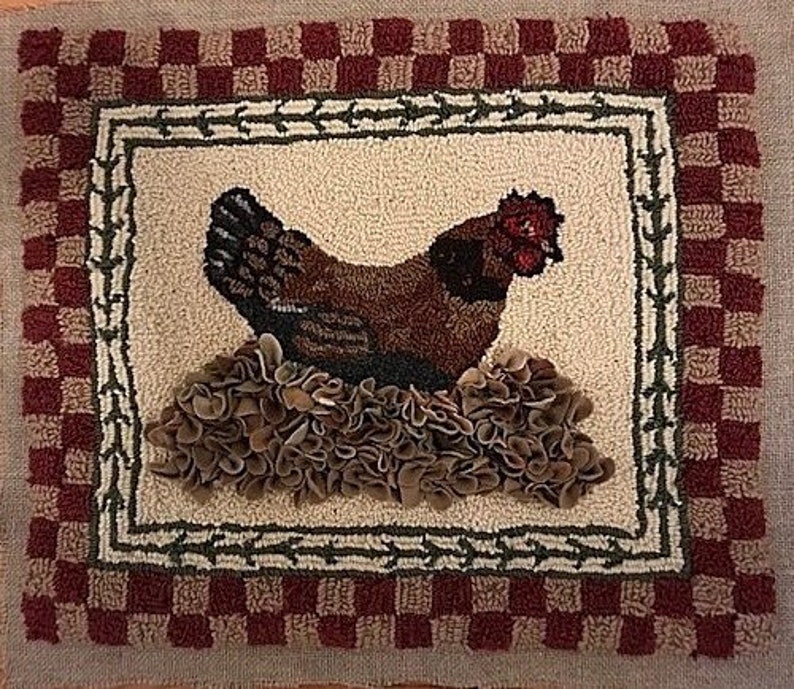 Rug Hooking Pattern 'brooding Hen' PAPER PATTERN - Etsy