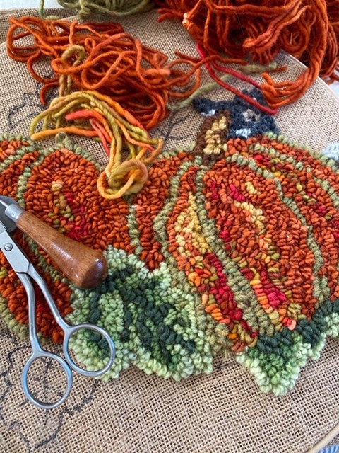 Rug Hooking Hand Hooked 'Hiding in the Patch' | Etsy