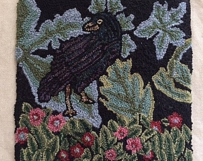 Rug Hooking Pattern, William Morris Raven: PAPER PATTERN, Gridded ...