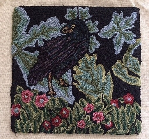 Rug Hooking Pattern, William Morris Raven: PAPER PATTERN, Gridded ...