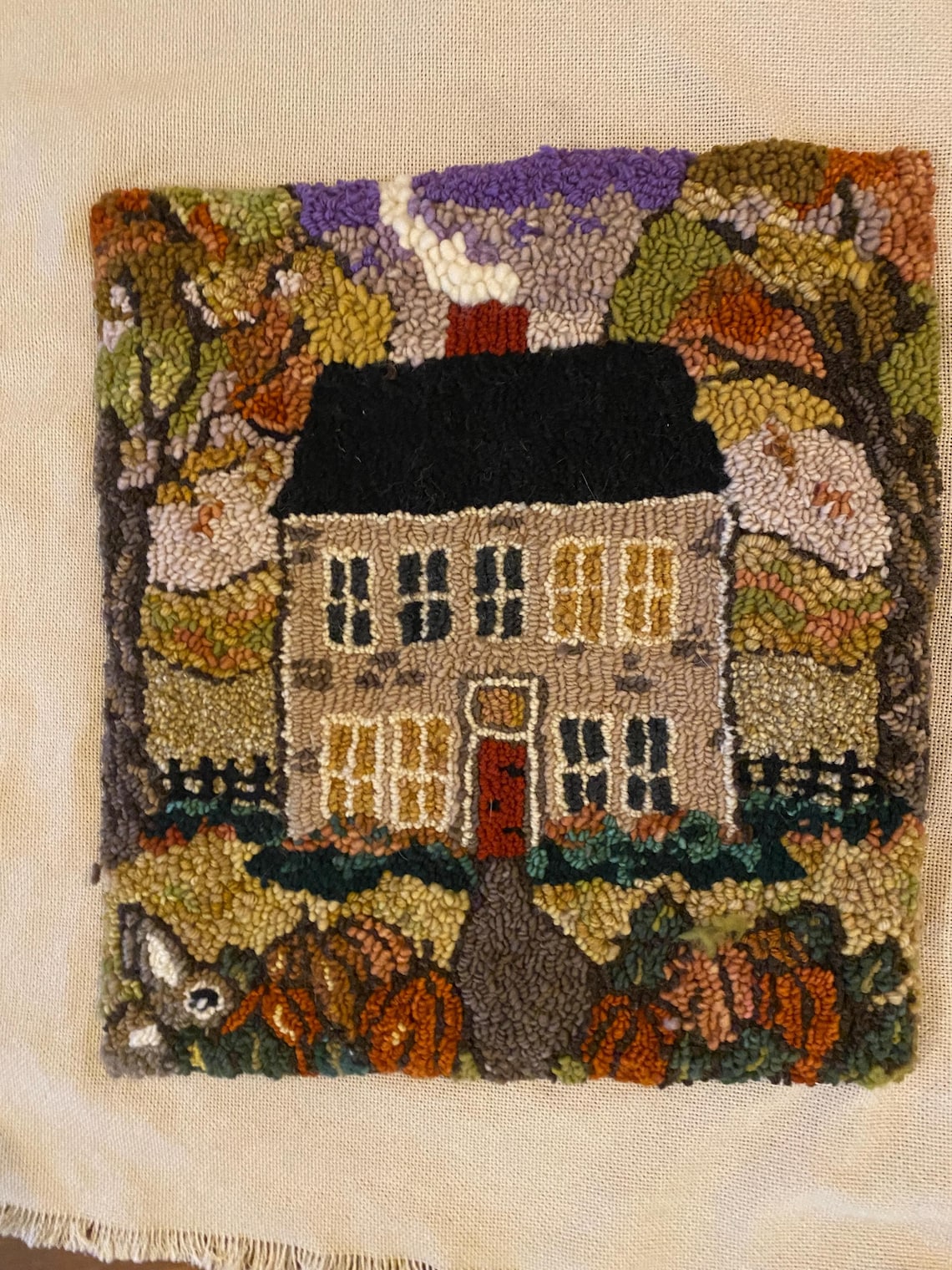 Rug Hooking Pattern, ‘the Seasons: Fall', Gridded Tracing Fabric ...