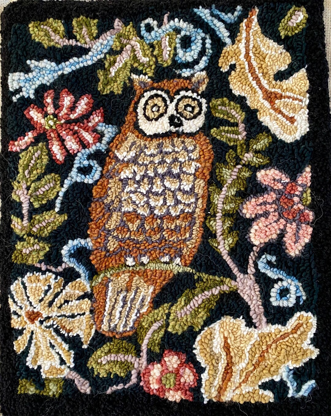 Rug Hooking Pattern, "william Morris Owl': PAPER PATTERN, Gridded ...