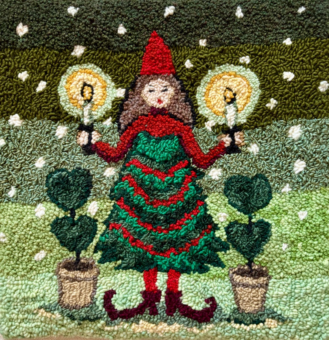 Spirit of Christmas Rug Hooking Pattern, Primitive Punch Needle (PAPER ...