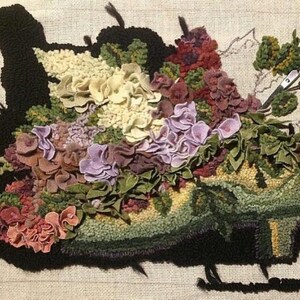 Rug Hooking Pattern, ‘victorian Shoe’ PAPER PATTERN, Gridded Tracing ...