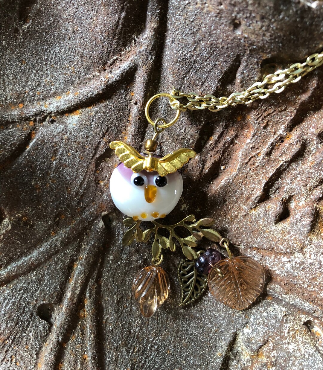 Wise Owl Necklace. Owl Angel Pendant. Back to School Fall Jewelry ...