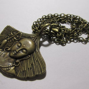 Brassy Metal Pendant-necklace With Holy Monk Motif, 19" - Etsy