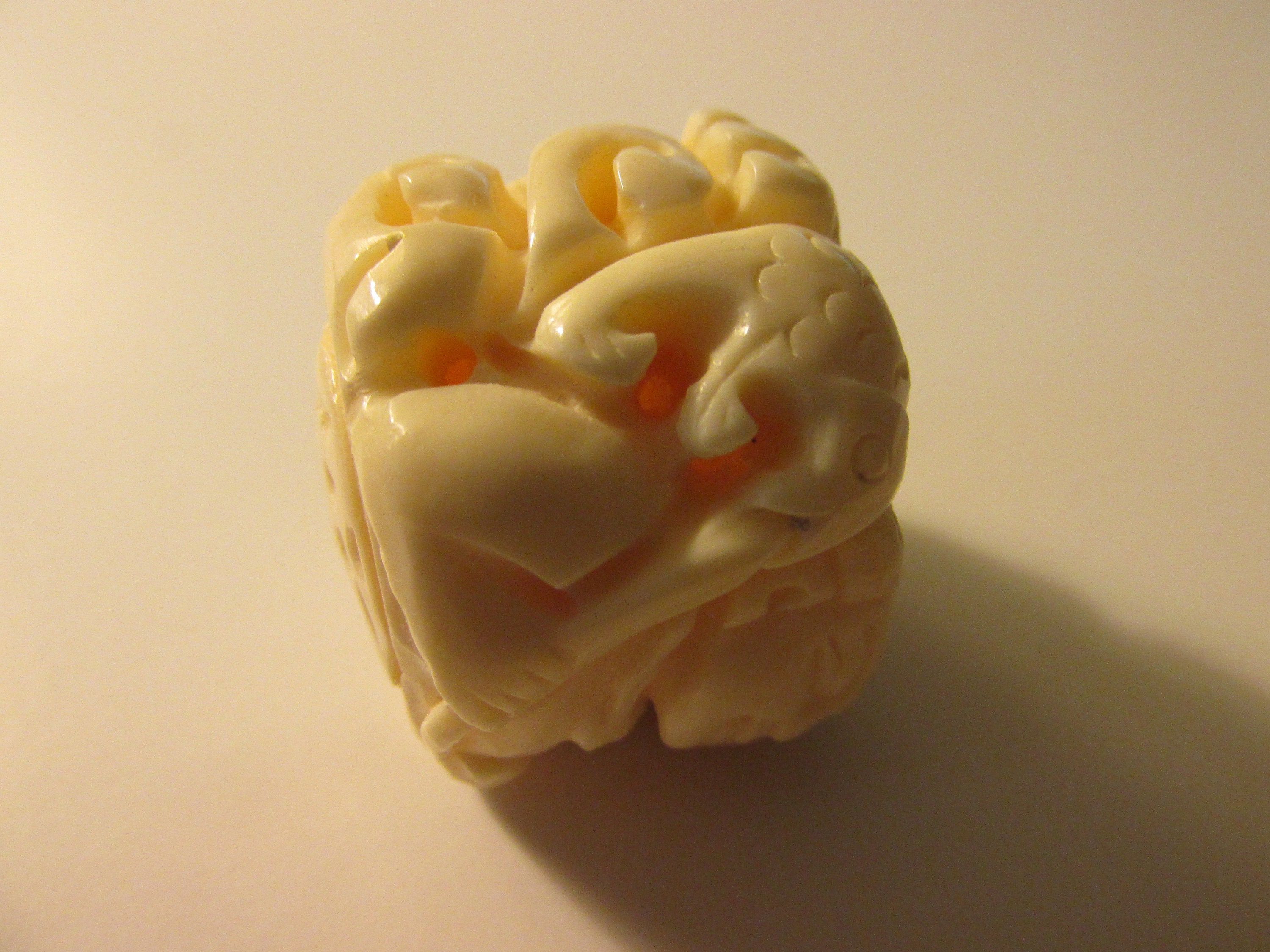 Netsuke/Ojime-like Carved Resin Bead of Boy and Fish 1 | Etsy