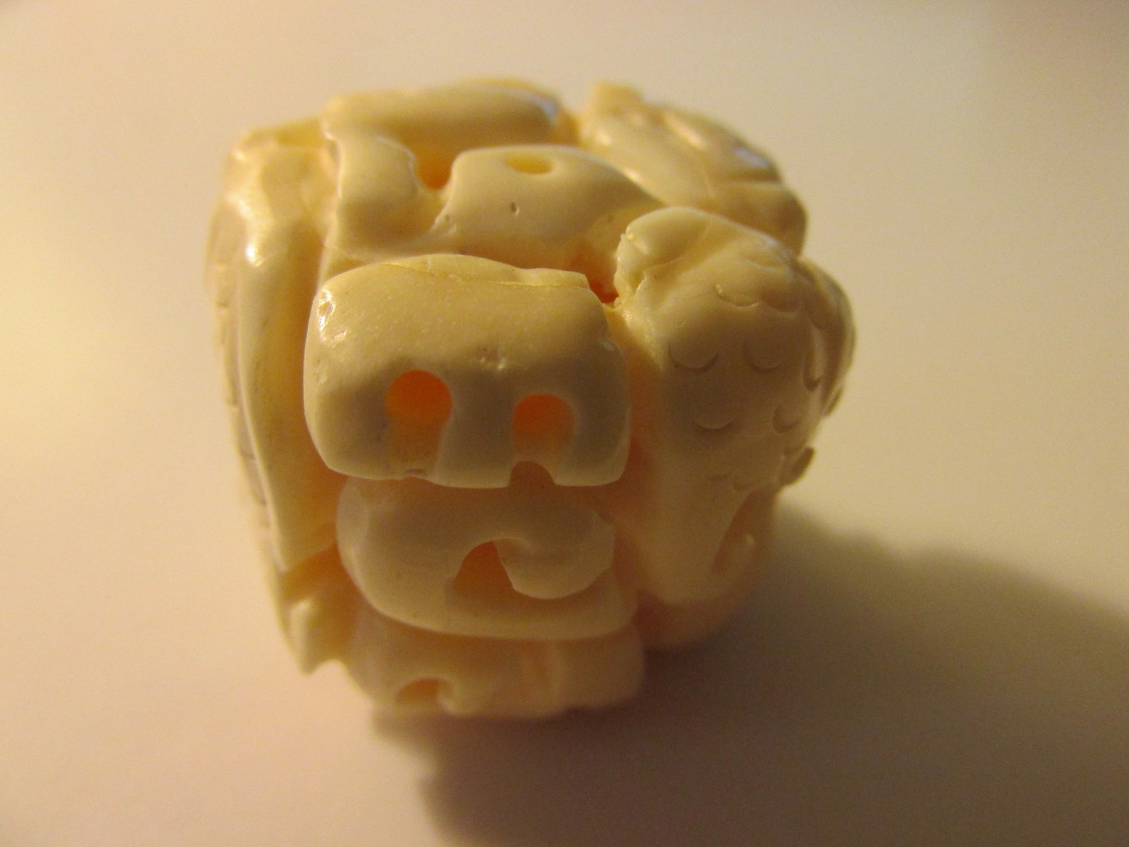 Netsuke/ojime-like Carved Resin Bead of Boy and Fish 1 - Etsy