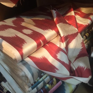 Velvet Ikat Fabric Swatches Uzbek Silk Ikat Swatches Handwoven Cotton ...