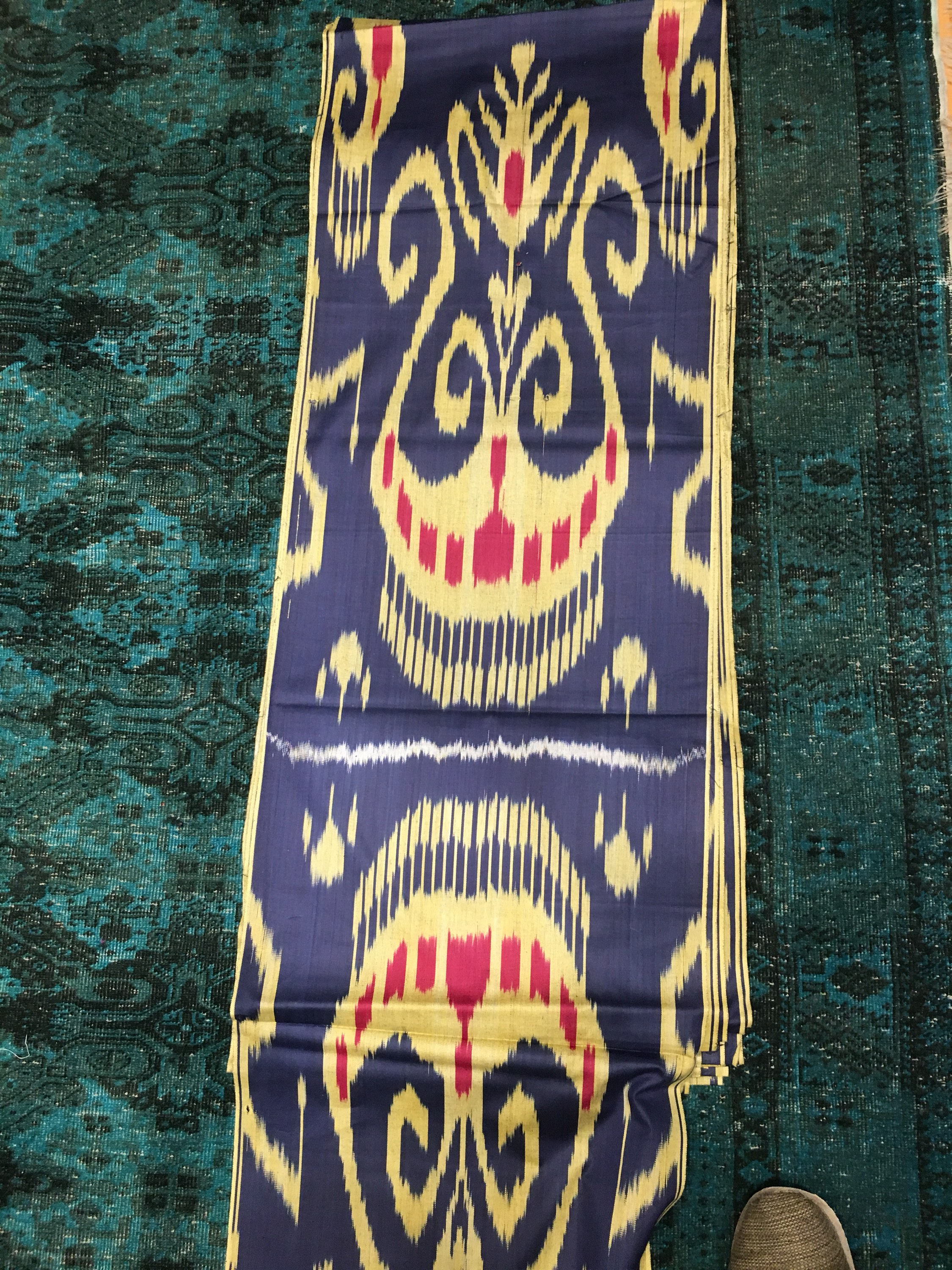 Elegant Blue Handcrafted Cotton Fabric Tribal Eclectic Uzbek - Etsy