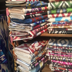 Velvet Ikat Fabric Swatches Uzbek Silk Ikat Swatches Handwoven Cotton ...