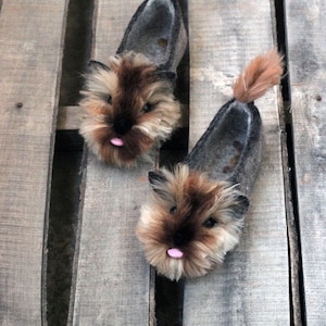 York Terrier Felted Custom Dog Slippers - Etsy