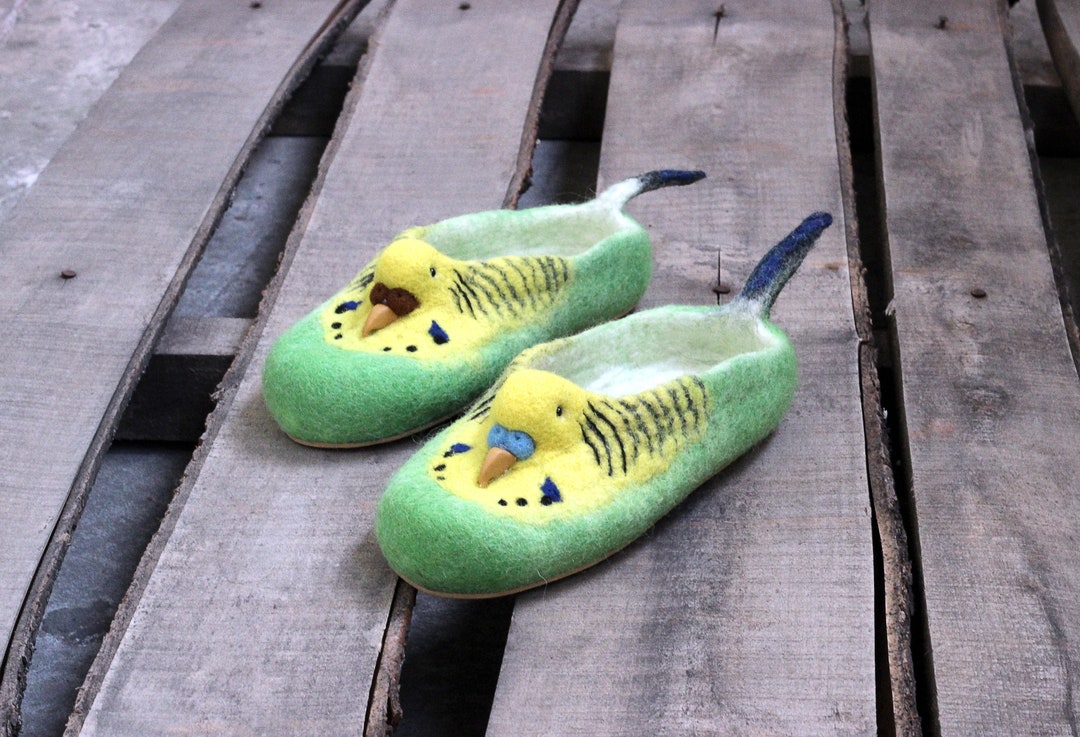 Parakeet Slippers, Budgerigar Parrot - Etsy