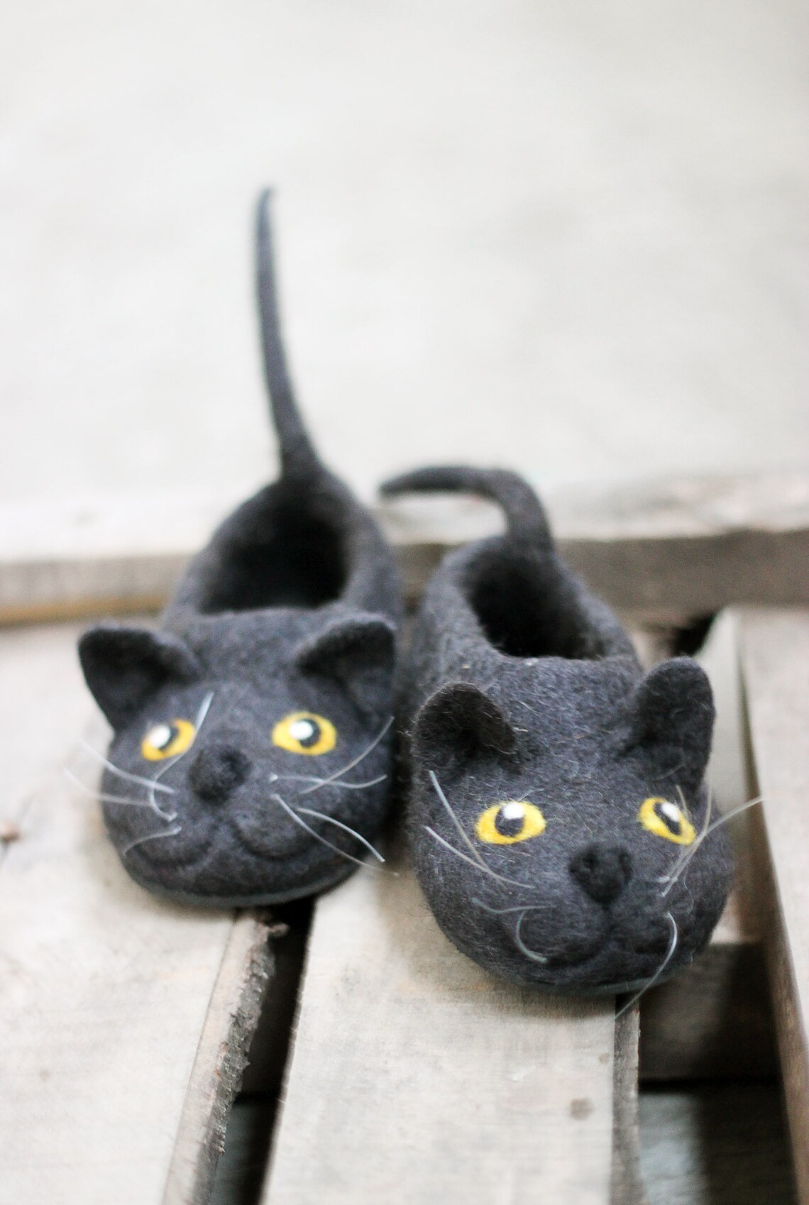 Black Kitten Slippers Bombay Kitty Cats Personalized | Etsy