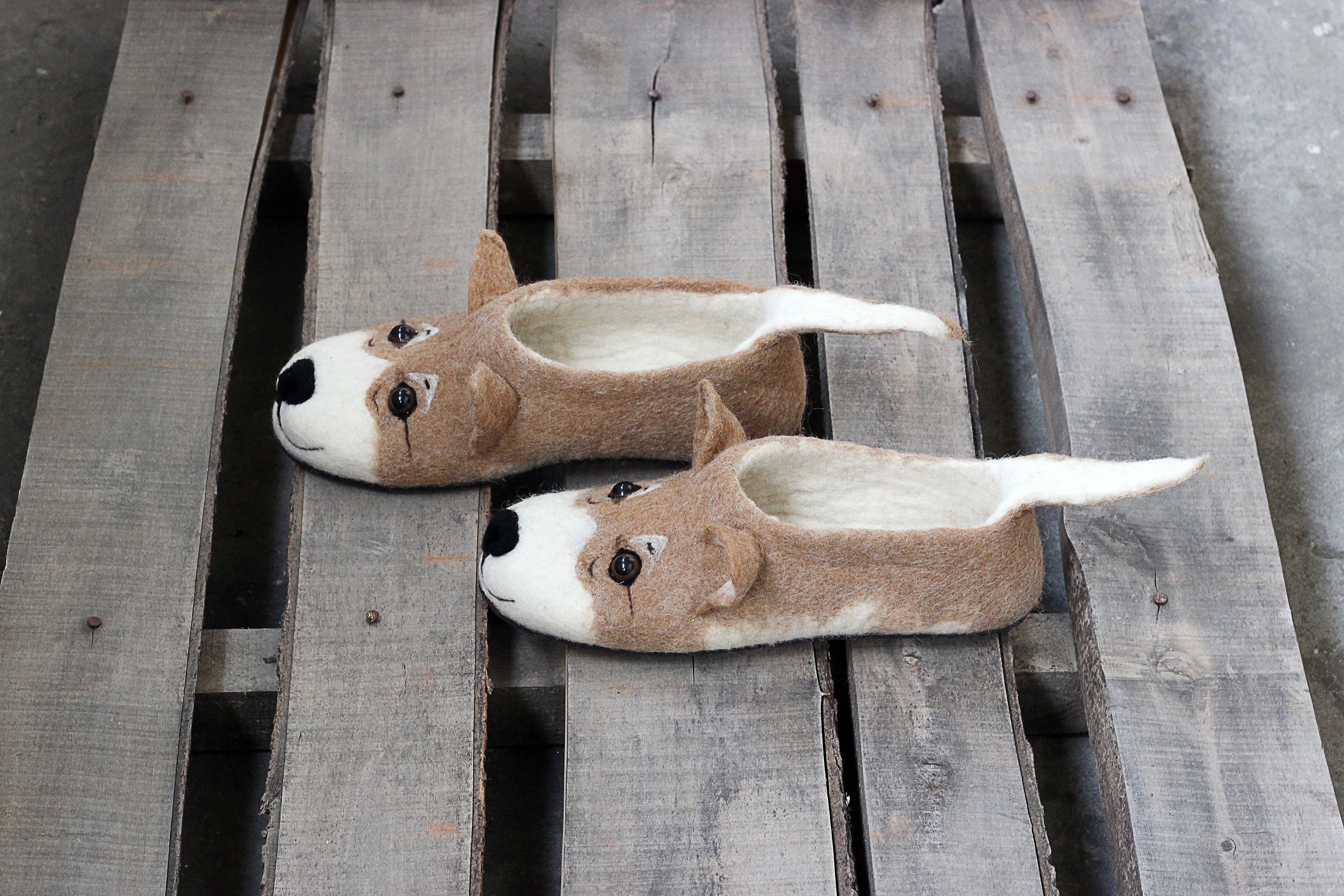 Premium Welsh Corgi Dog Slippers Handmade Wool Shoes Toy - Etsy