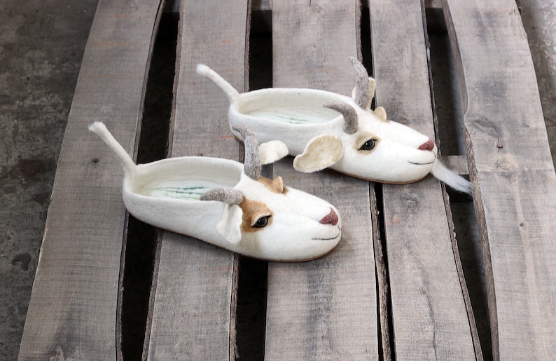 Goat exclusive slippers farm animals custom handmade felt | Etsy