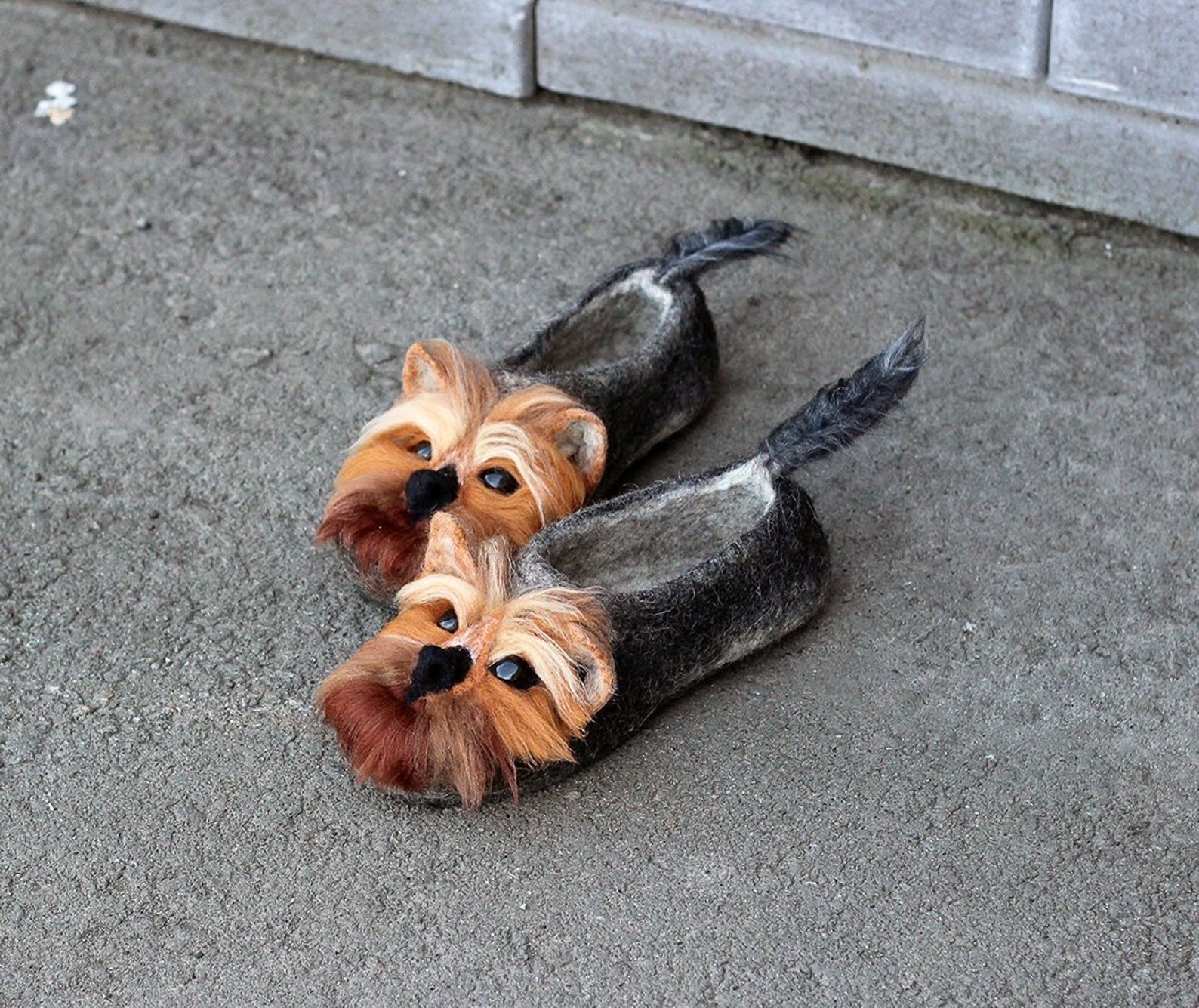 York Terrier Dog Wool Felted Slippers - Etsy