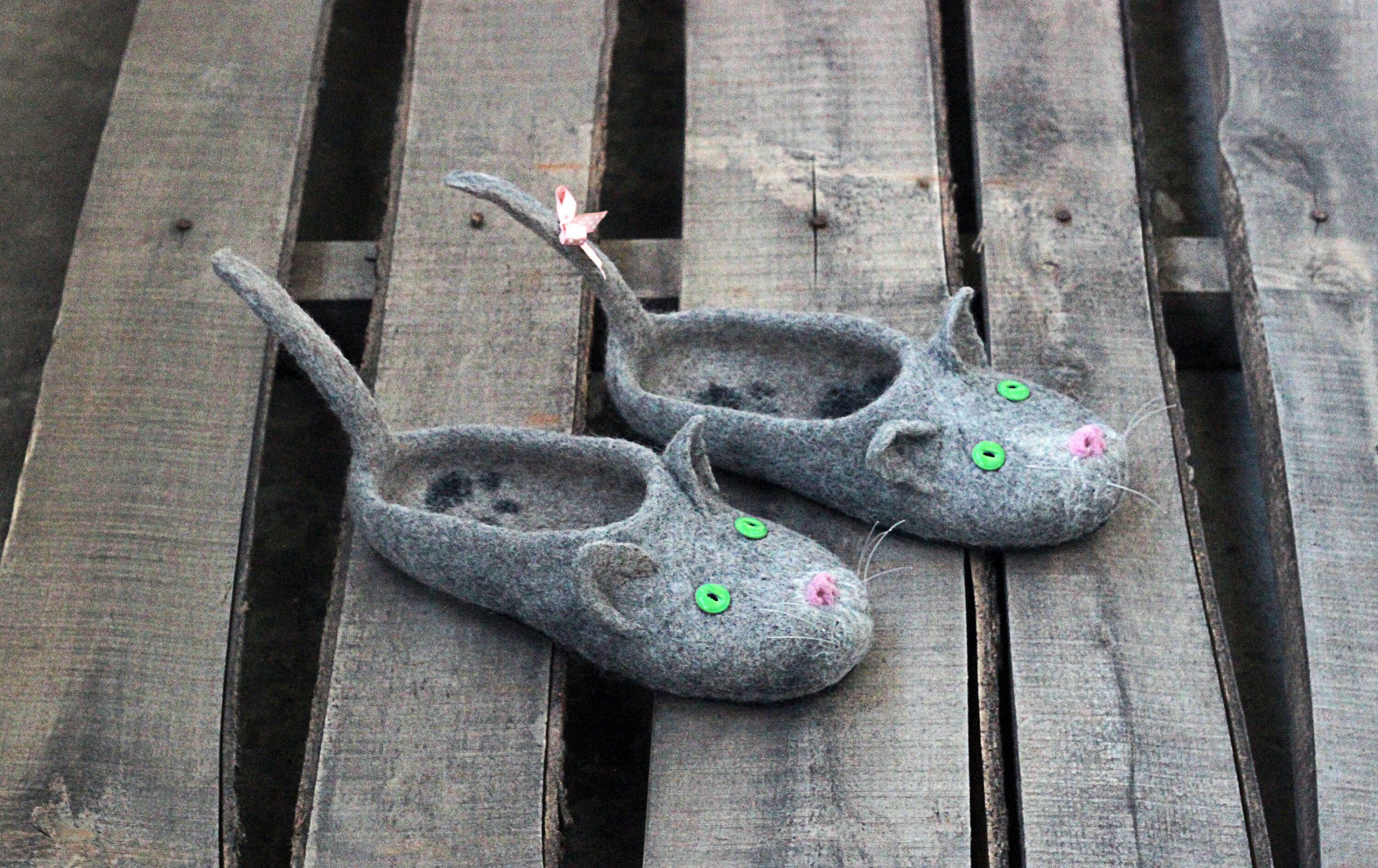 Cat slippers toys personalized handmade flat cats gray shoes | Etsy