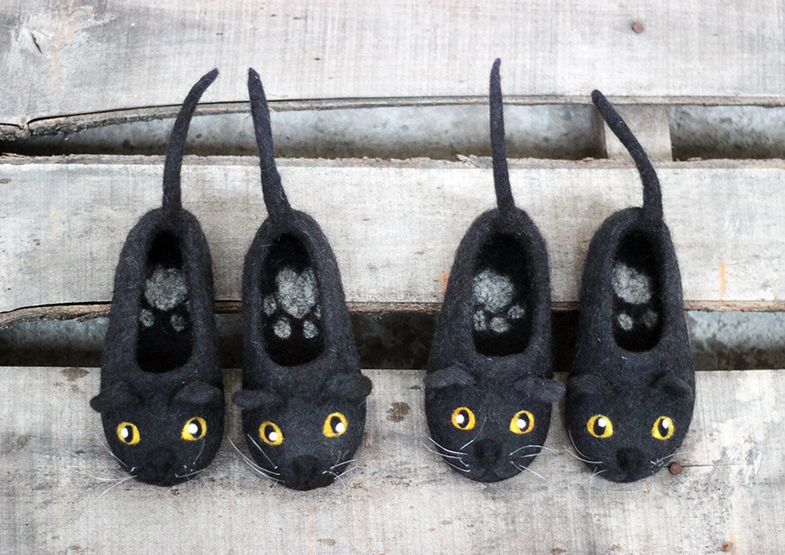 Black Kitten Slippers Bombay Kitty Cats Personalized | Etsy